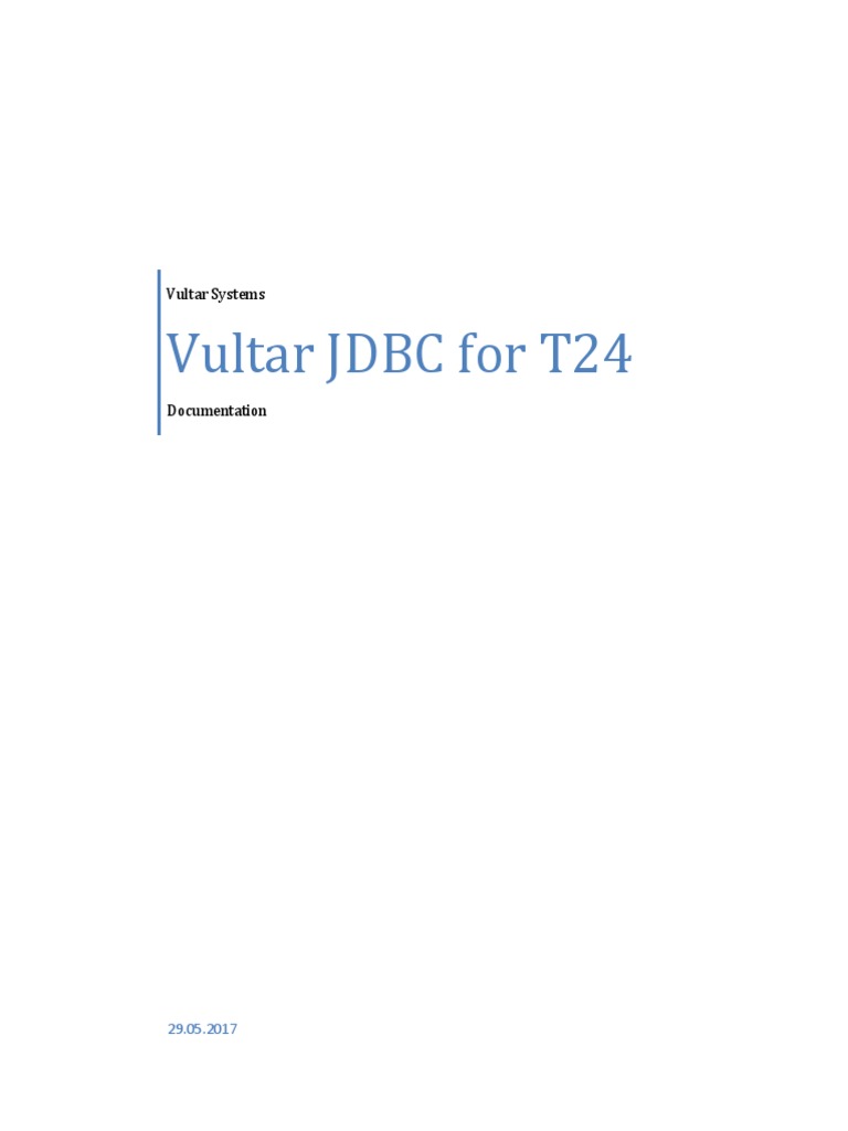 Vultar JDBC Driver For T24/jBase | PDF | Microsoft Sql Server | Oracle Database