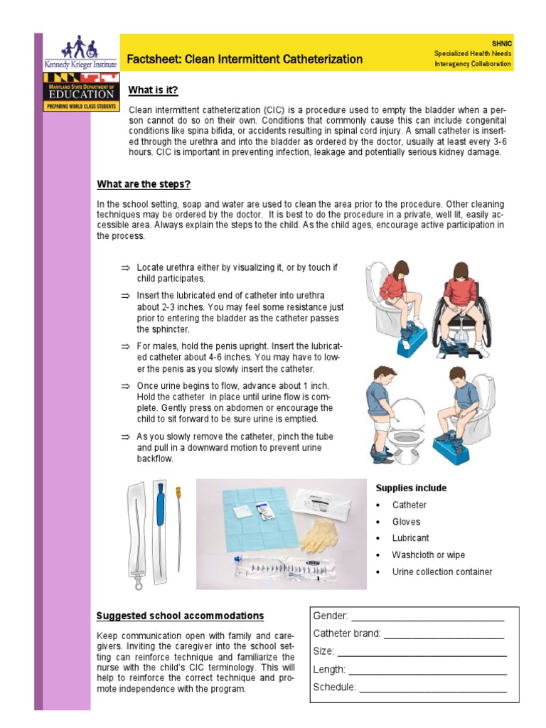 shnic-cic-factsheet | Catheter | Urology