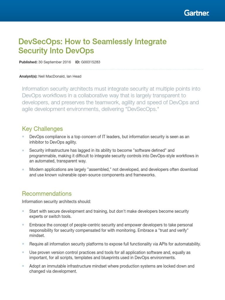 How To Integrate Security Into Devops | Download Free PDF | Cloud Computing | Computer Security