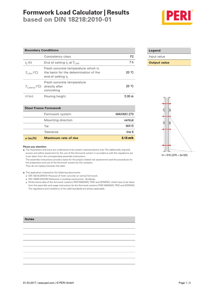 PERI Formwork Load Calculator Results | PDF | Application Software ...