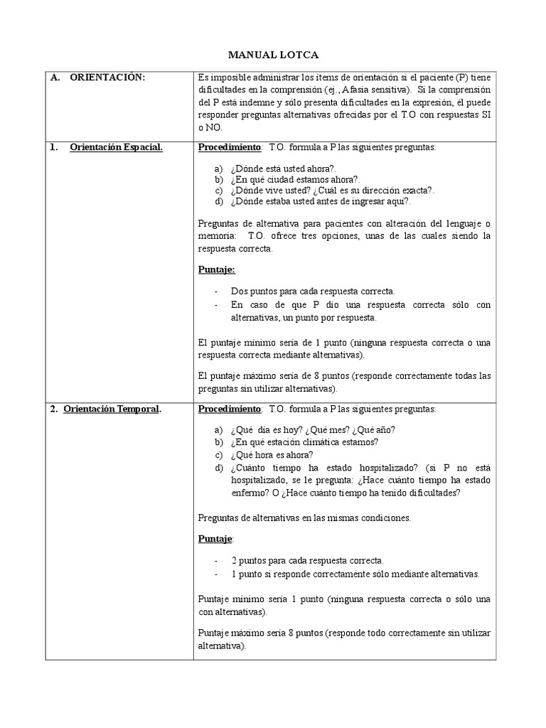 Manual Lotca o | PDF | Triángulo | Afasia