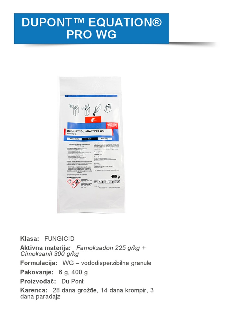 DuPont™ Equation® Pro WG - Agromarket | PDF
