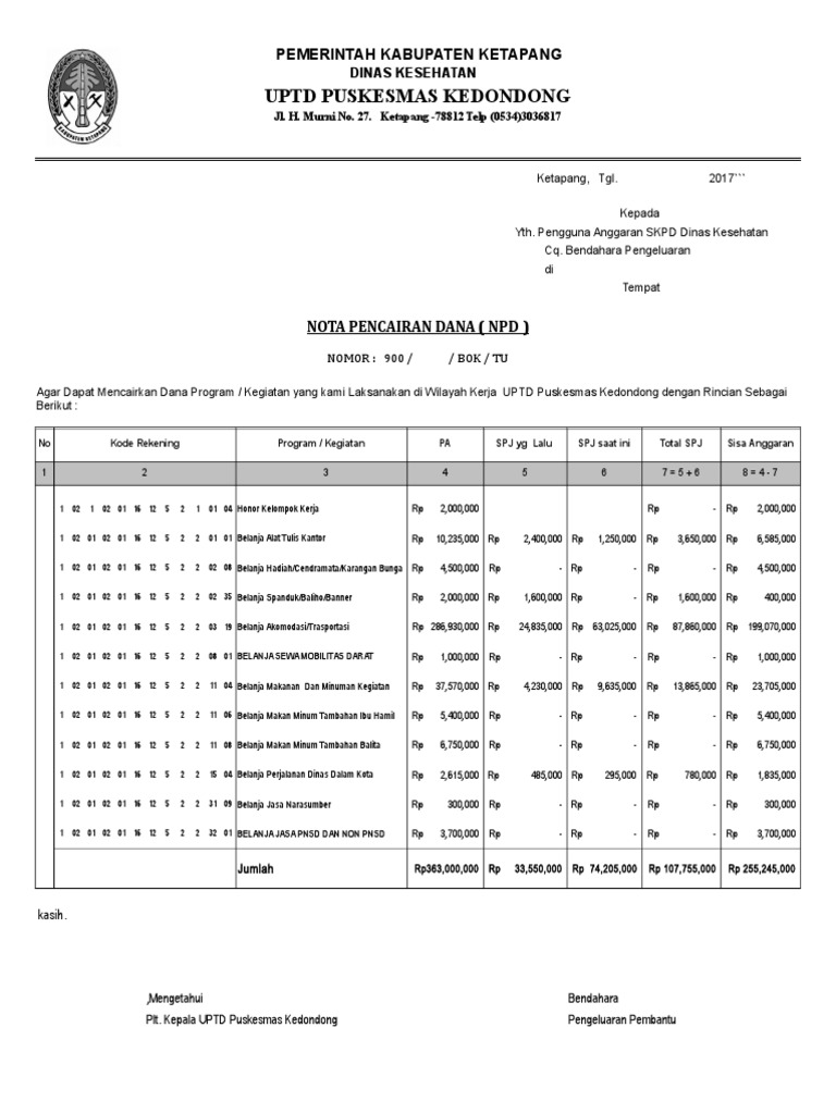 Nota Pencairan Dana Bok 3,4,5 Tahap II | PDF