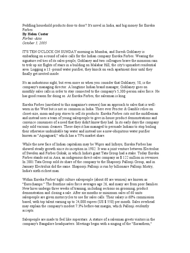 Forbes - Asia October 3, 2005: by Helen Coster | PDF | Retail | Water