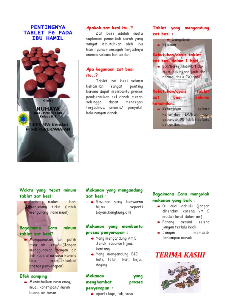 Leaflet Tablet Fe Zat Besi | PDF