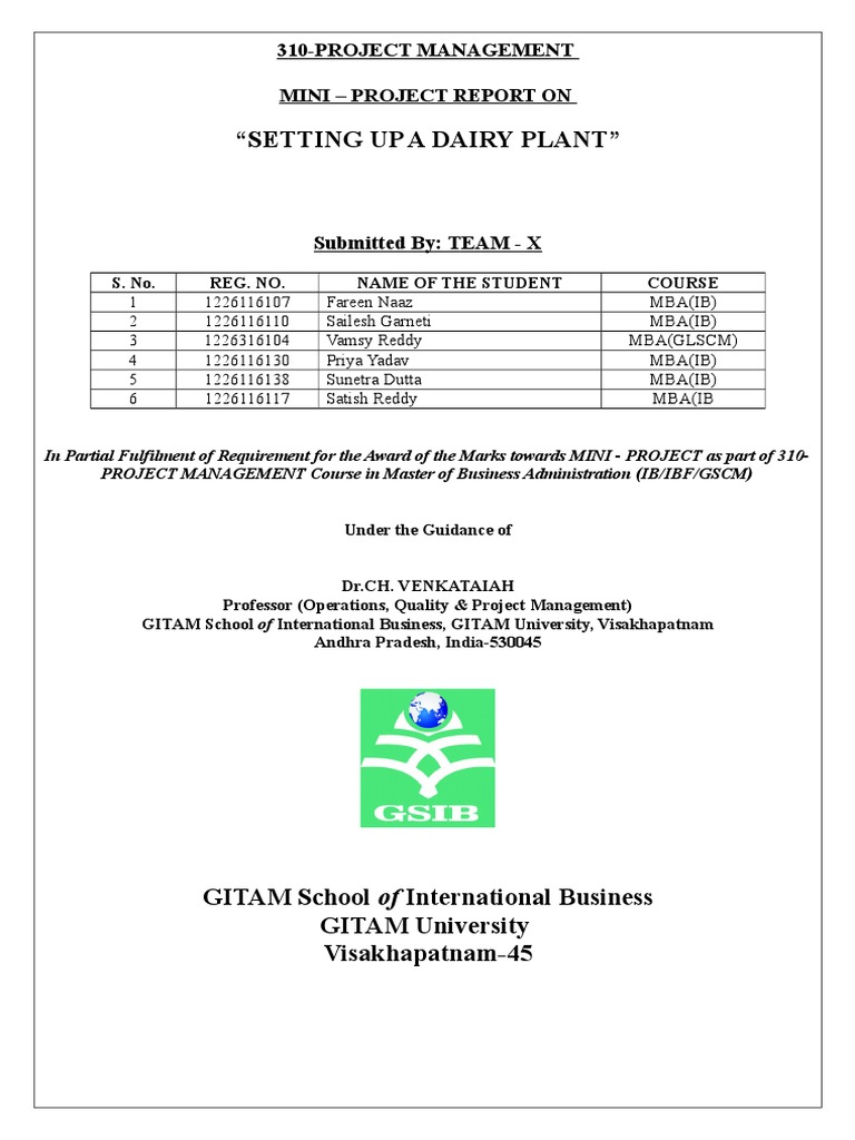 PM Mini-Project Template | PDF | Dairy | Milk