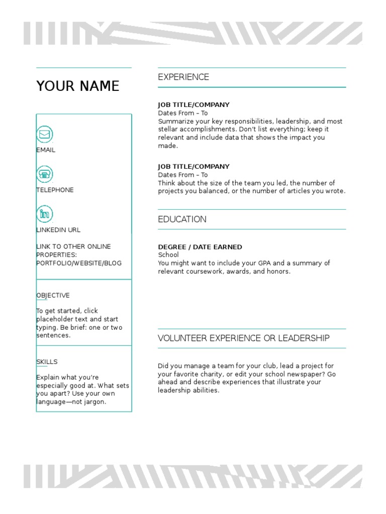 MOO Creative Resume Template | PDF