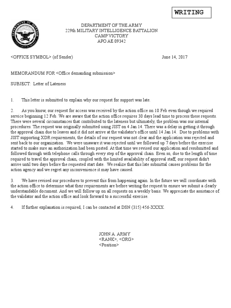 Letter of Lateness | PDF | National Security | Government