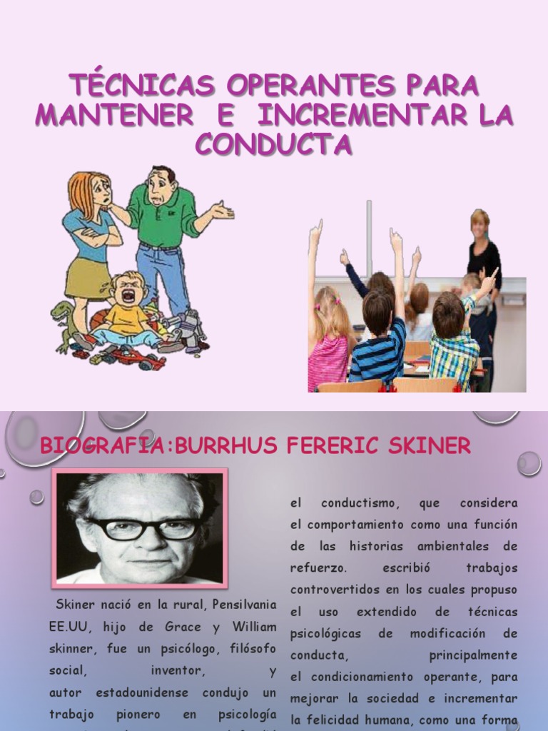 Técnicas Operantes Para Mantener e Incrementar La Conducta ...