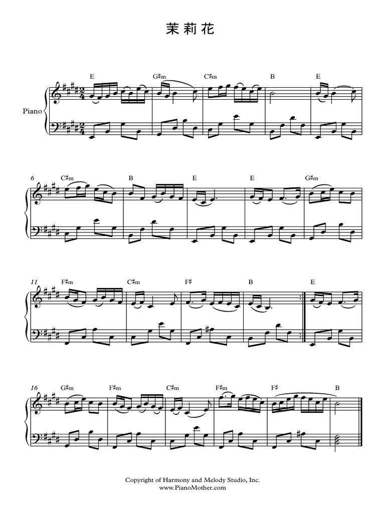 Jasmine Flower Sheet Music PDF | PDF | Loisirs