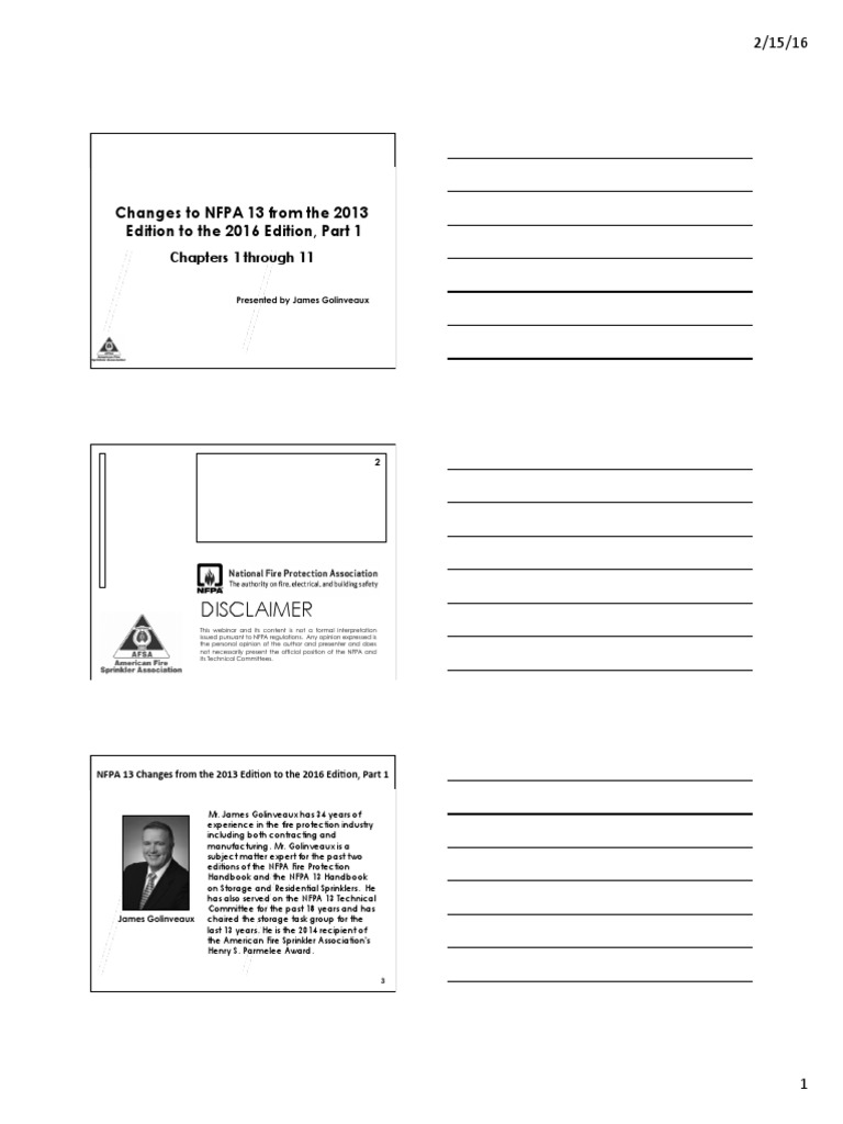 NFPA13 - Pt1 - Handout Cambios Nfpa 13 | PDF | Fire Sprinkler System ...