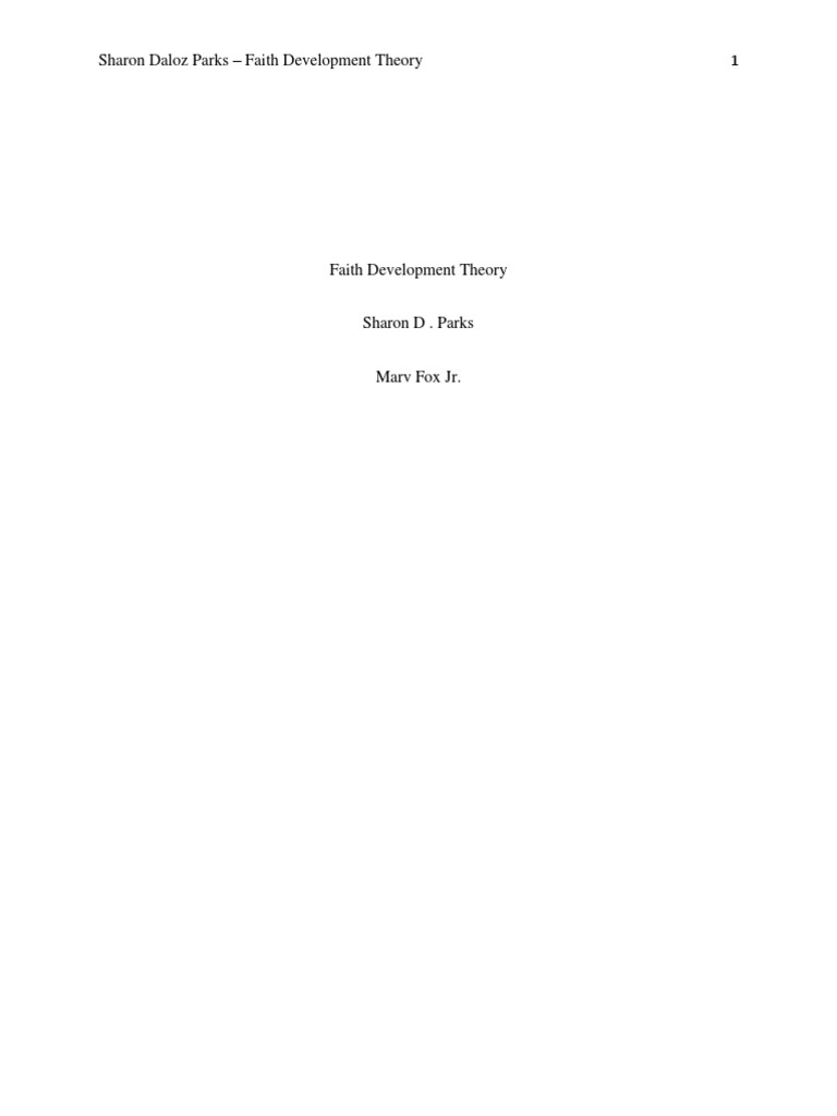 Theorist Paper - Sharon D Parks | PDF | Adolescence | Identity (Social ...