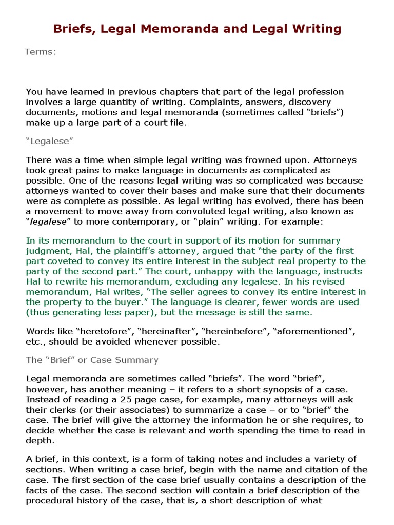 Briefs, Legal Memoranda and Legal Writing | PDF | Brief (Law) | Memorandum