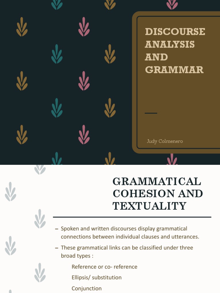 Discourse Analysis and Grammar.pptx | Style (Fiction) | Rules