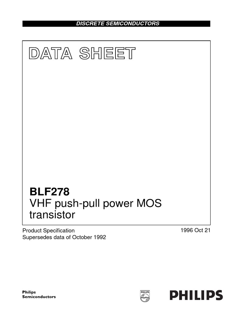 BLF 278 | Download Free PDF | Amplifier | Field Effect Transistor