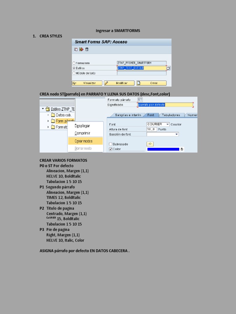 Guía Para Crear Smartforms En Sap Pdf Informática Y Tecnología De