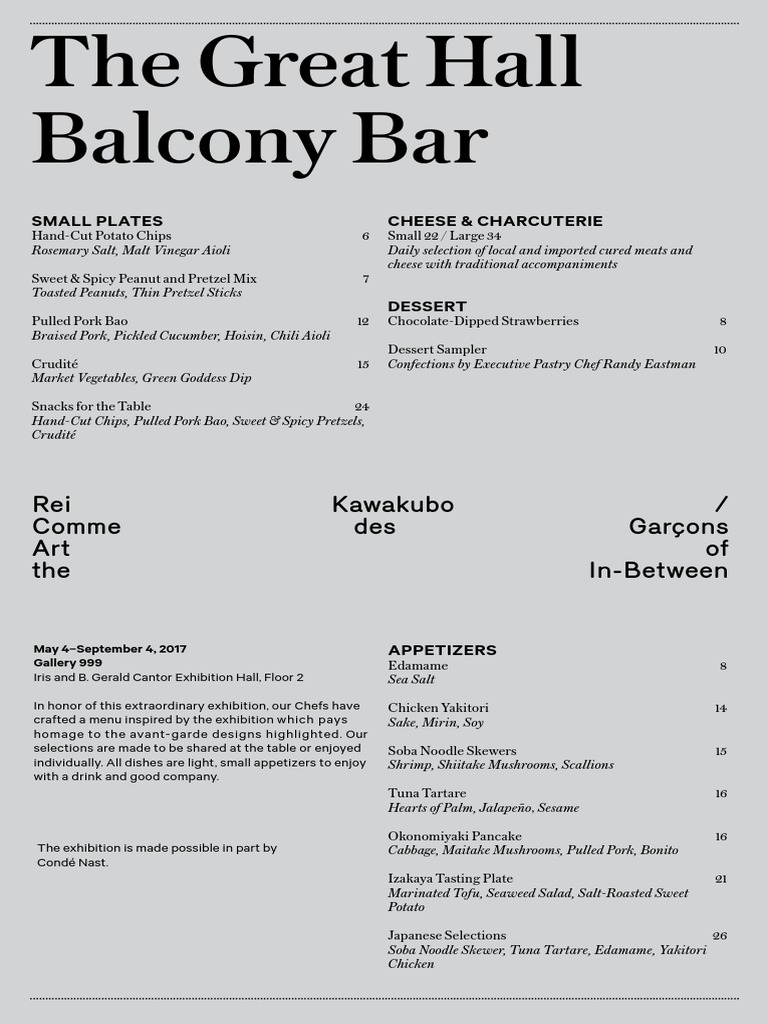Balcony Bar Menu | PDF | Food And Drink | Cooking