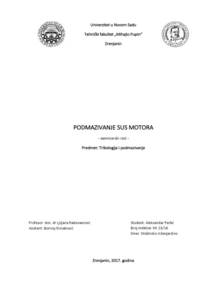 Podmazivanje Sus Motora | PDF