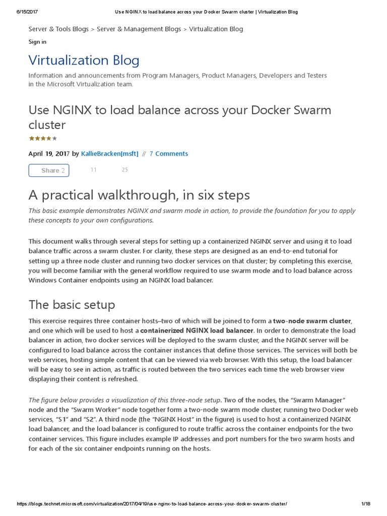 Use Nginx To Load Balance Across Your Docker Swarm Cluster