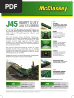 McCloskey J50 Technical Specification | PDF