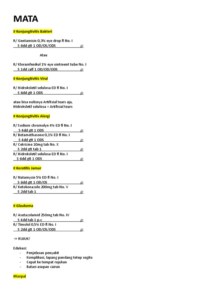 Contoh Resep Obat Tetes Mata | PDF