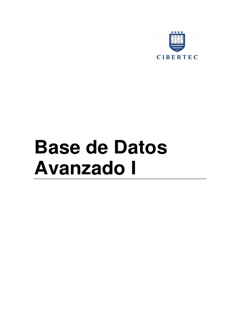 Manual Base de Datos Avanzado I (0264) | PDF | SQL | Servidor SQL de Microsoft