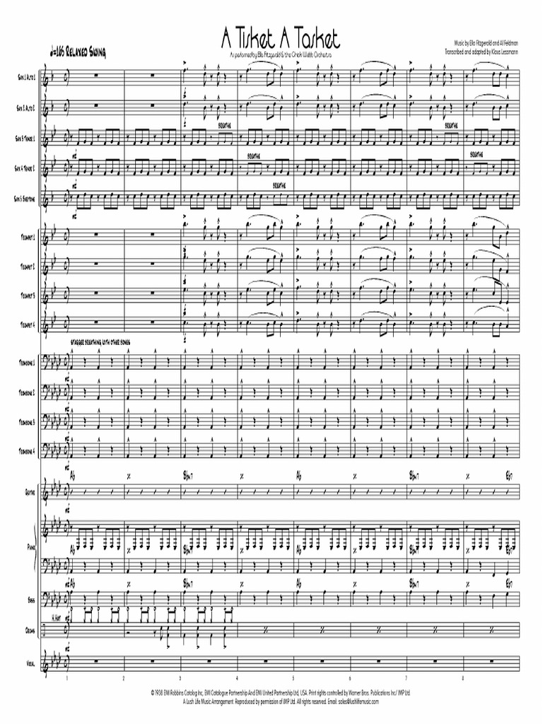 A Tisket, A Tasket Complete Score | PDF | Folk Songs | American Songs