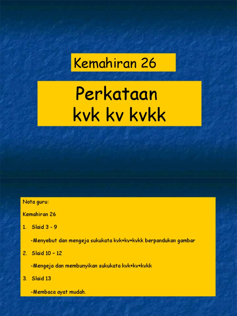 26 Perkataan KVK KV KVKK | PDF