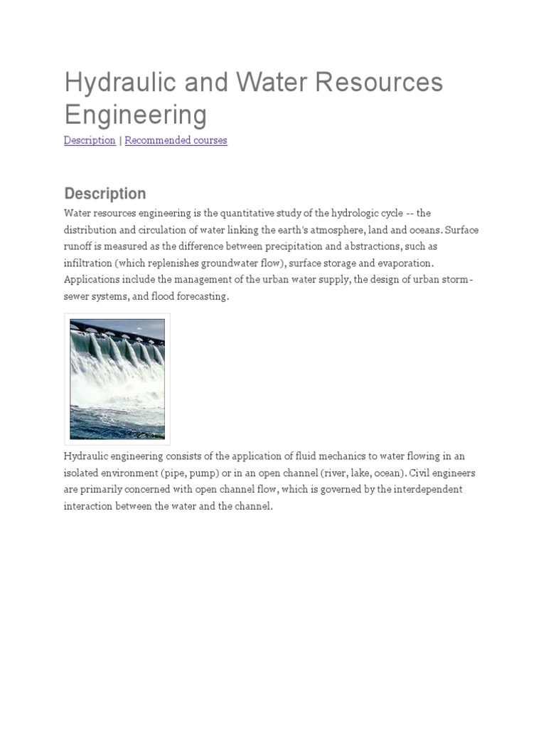 Overview of Water Resources Engineering | PDF | Water Resources | Water Use