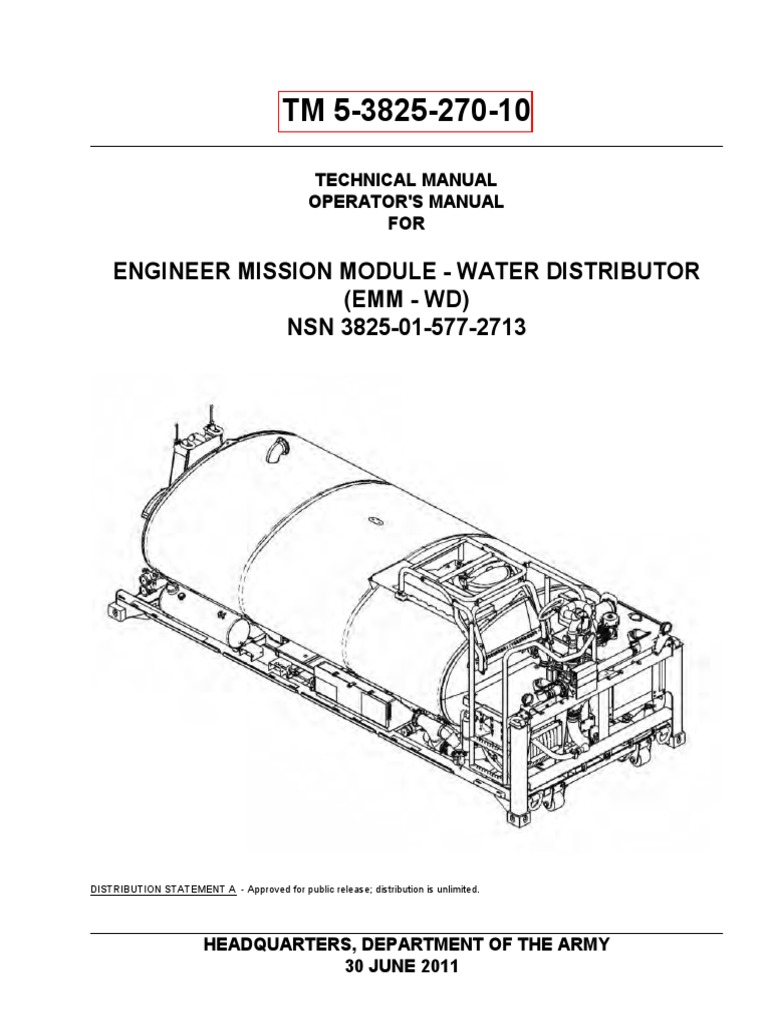 Army Water Distributor Operator Manual | PDF | Solvent | Elevator