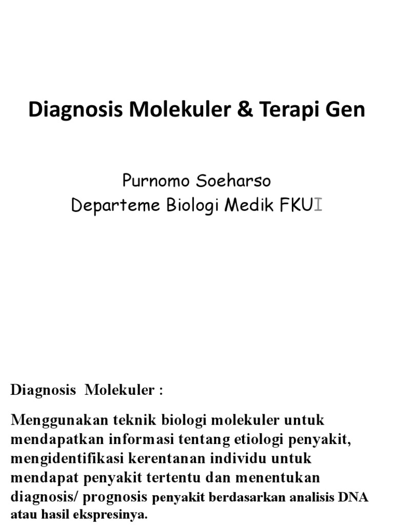 Diagnosis Molekuler & Terapi Gen | PDF