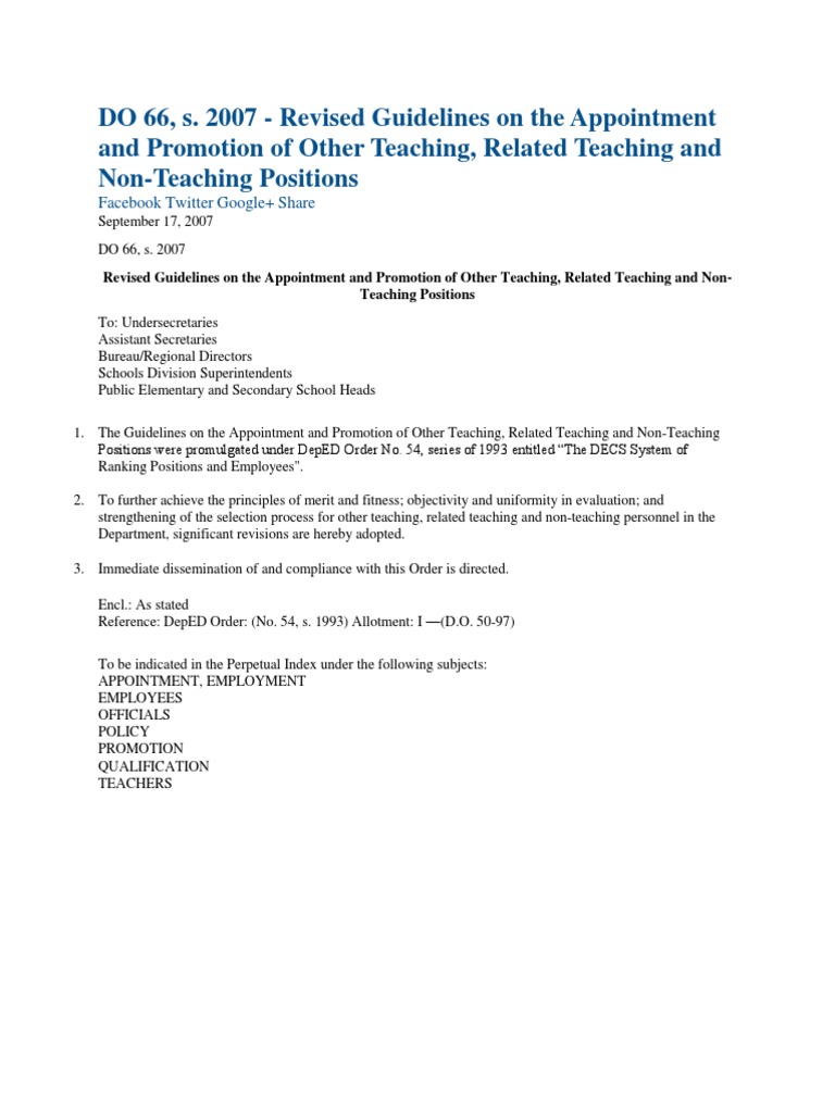 Promotion For Teachers | PDF | Government Information | Social Institutions
