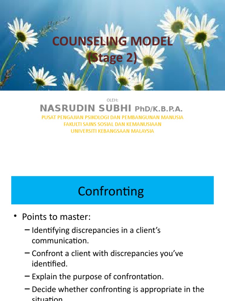Counseling Model (Stage 2) : Nasrudin Subhi | Download Free PDF ...