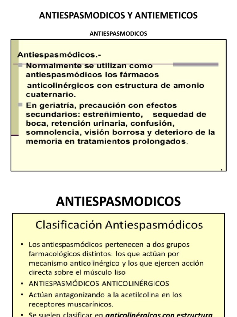 Antiespasmodicos y Antiemeticos | PDF
