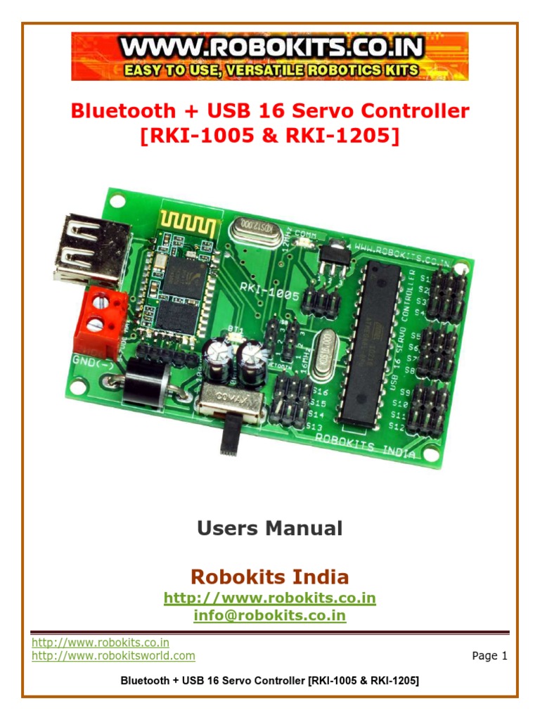 USB 16 Servo Controller PDF | PDF | Arduino | Usb