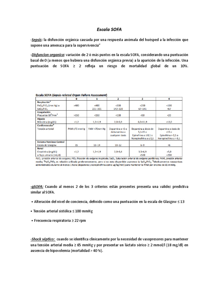 Escala SOFA-Paola Ferrada | PDF