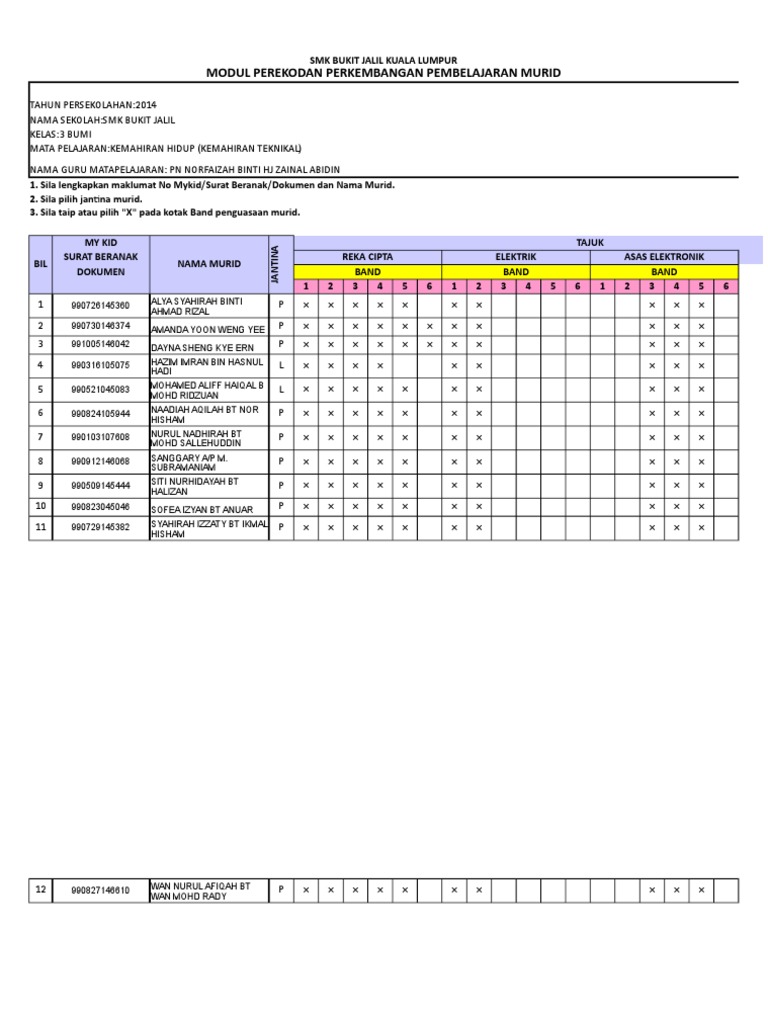 BORANG PEREKODAN PBS 2014 Edited | PDF