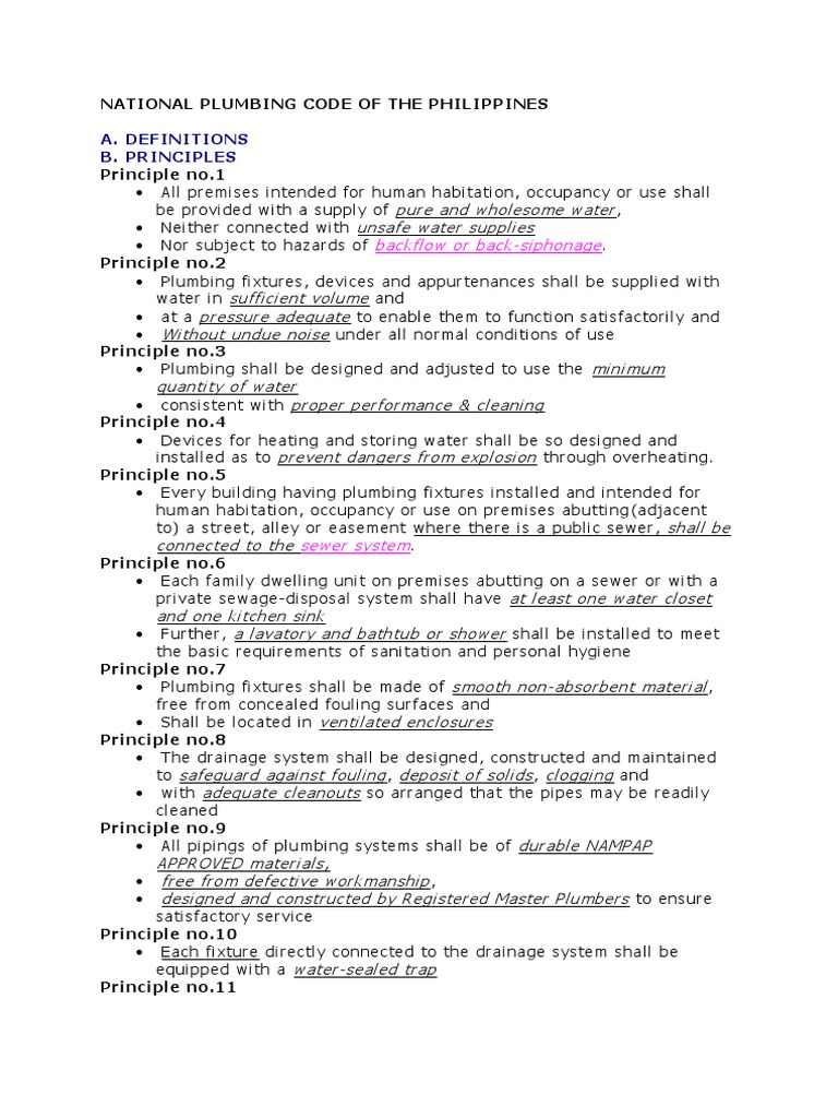 Summary - Plumbing Code PDF | PDF | Plumbing | Building