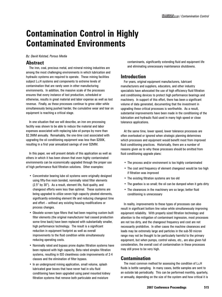 Contamination Control in Highly Contaminated Environments | Filtration ...