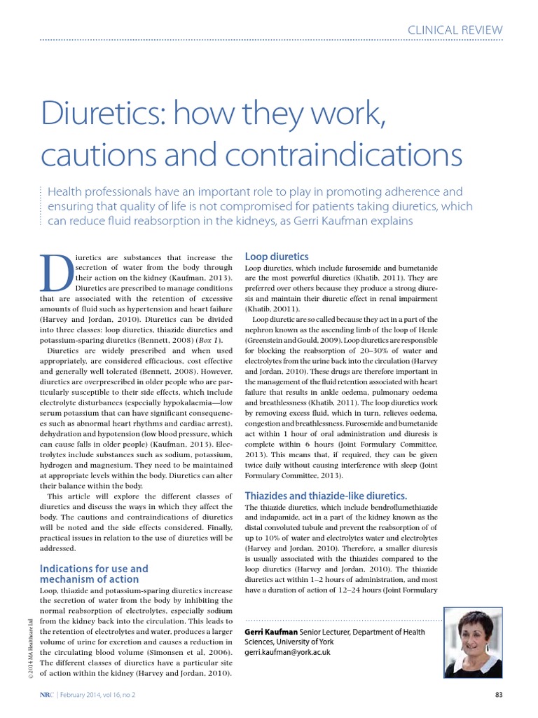 Diuretics How They Work Cautions and Contraindications | PDF ...