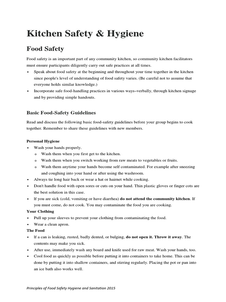 Kitchen Safety & Hygiene