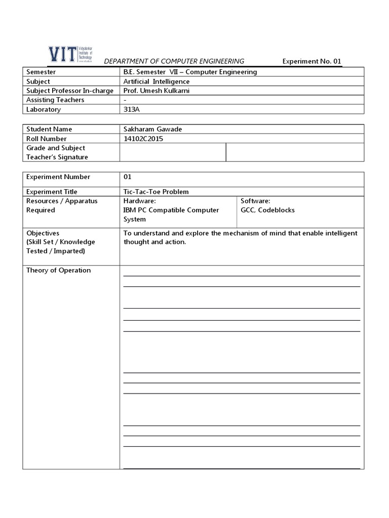 Aritificial Intelligence EXP1 | PDF | Digital Technology | Computer Engineering