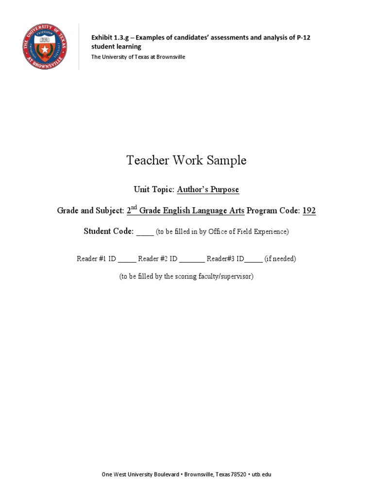 TWS Example | PDF | Educational Assessment | Reading Comprehension