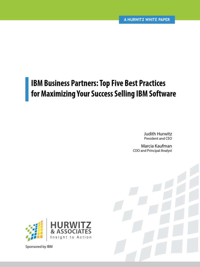 Five Best Practices For Success Selling IBM Software White Paper 021014 ...