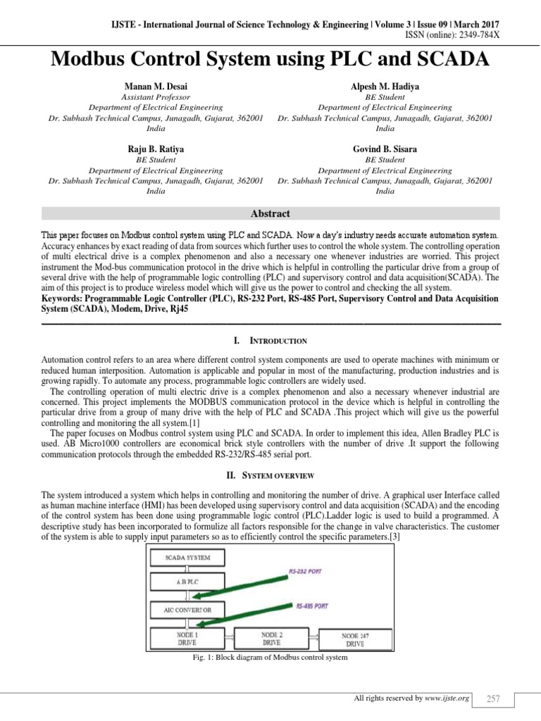 Modbus Control System Using PLC and SCADA | Download Free PDF | Programmable Logic Controller ...