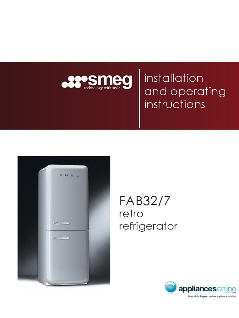 Smeg Product Manual | PDF | Refrigerator | Thermostat