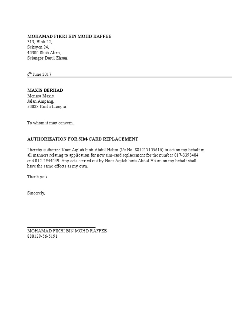 Authorize Letter Quo | PDF | Business
