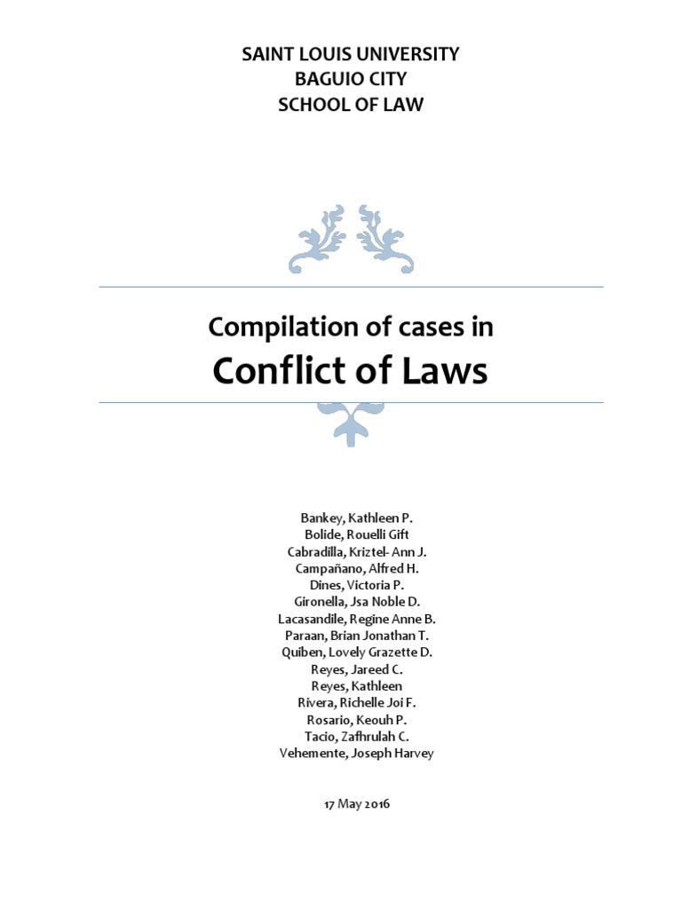 Conflict of Laws | PDF | Choice Of Law | Lawsuit