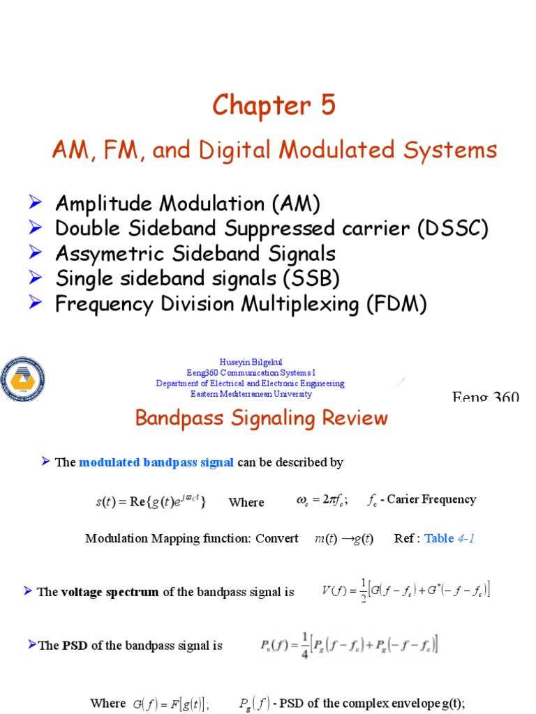 AM, FM, and Digital Modulated Systems | PDF | Modulation | Spectral Density