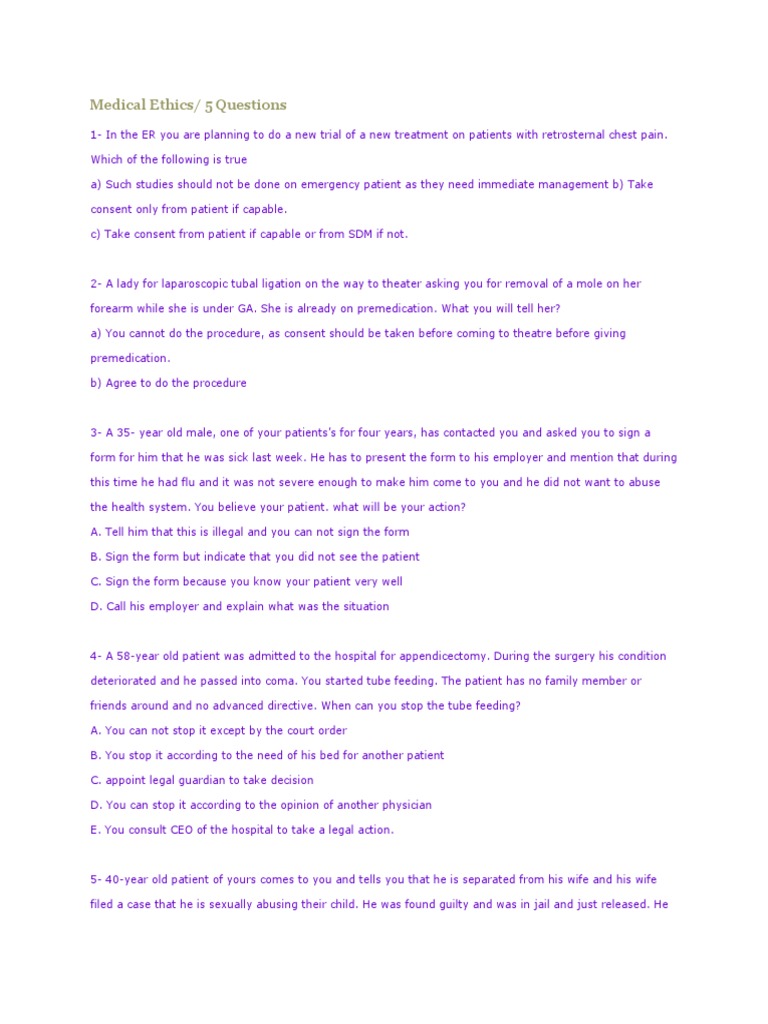 Medical Ethics | PDF | Medical Ethics | Patient